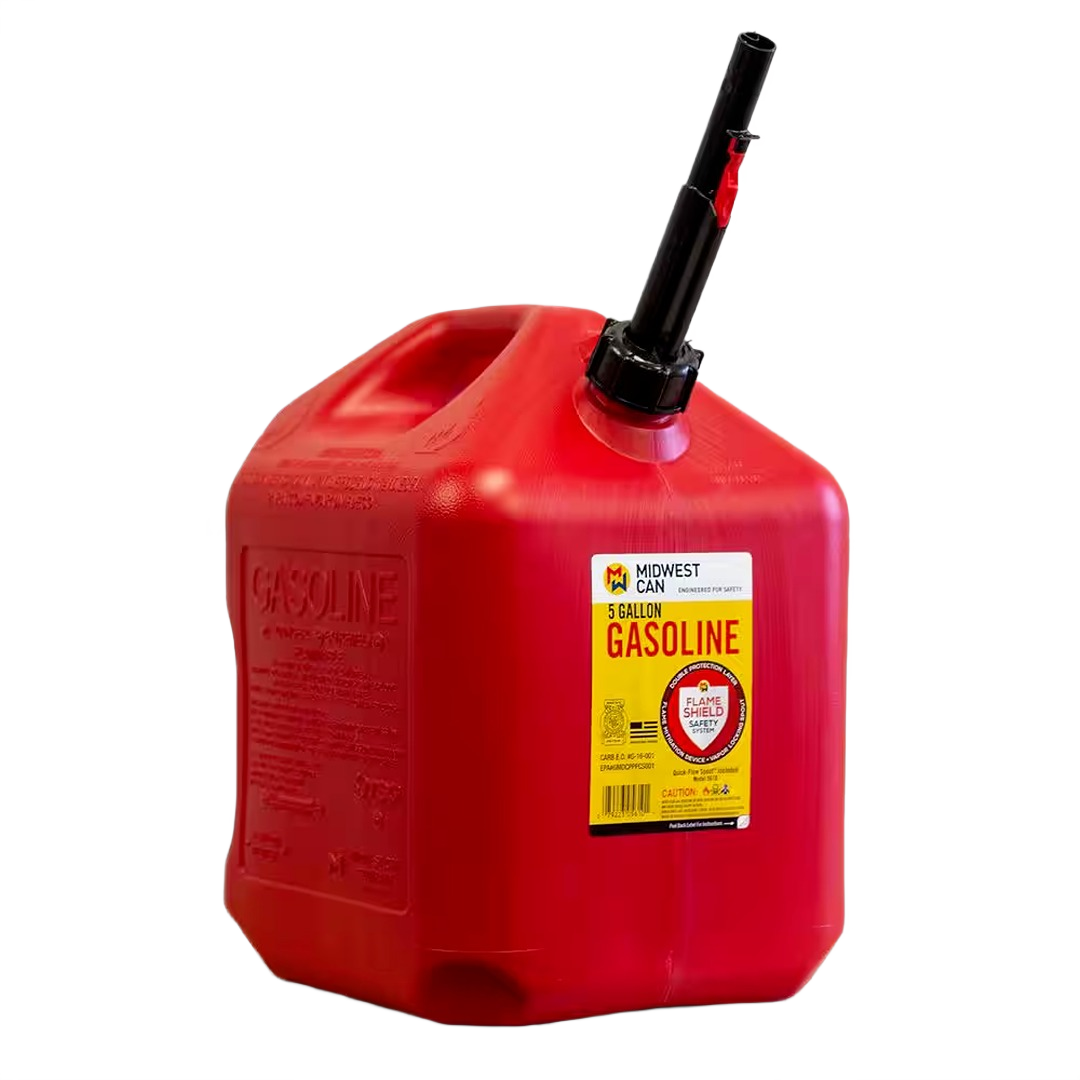 Midwest 5 Gallon Red Auto Shut-Off Gasoline Fuel Can – Hartville Hardware